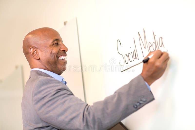 African American Man at Work in a Training Session. Stock Photo - Image ...
