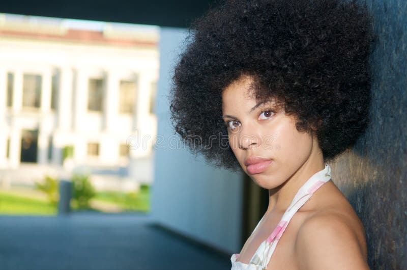 African American Model with Afro Look Stock Image - Image of african ...