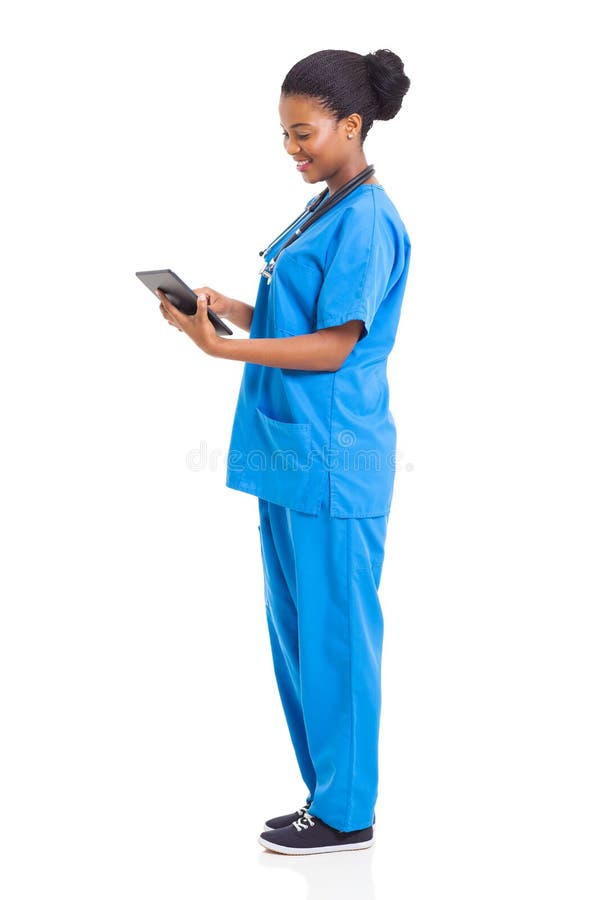 Nurse Using Tablet Computer Stock Image - Image of girl, female: 27013405