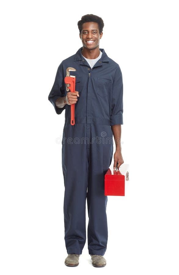 African American Plumber. stock photo. Image of background - 79019962