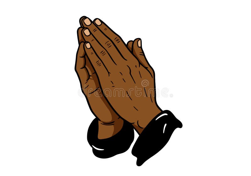 Black Praying Hands Clip Art Premium Vector | Tranquil Tributes Vector