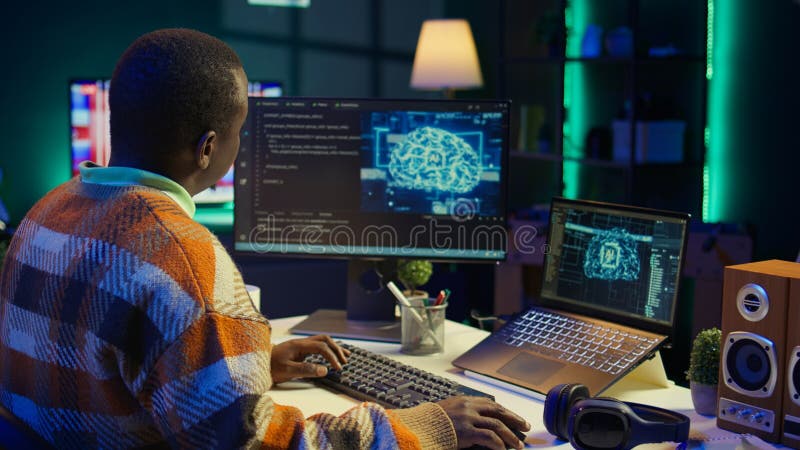 African American it Professional Managing AI System for Machine ...