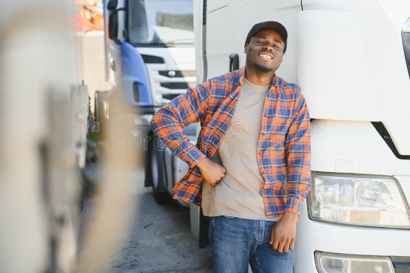 African American Professional Truck Driver Stock Image - Image of males ...