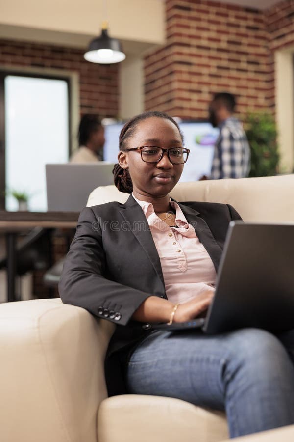 African American Project Manager Analyzing Data Stock Photo - Image of ...