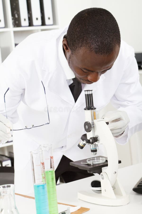 African American Researcher Stock Photo - Image of laboratory, collar ...