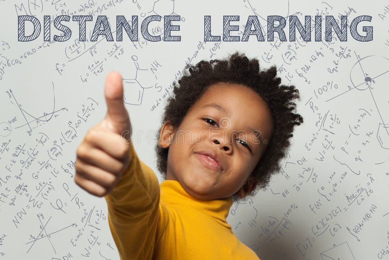 African American School Kid, Distance Learning Concept Stock Photo ...
