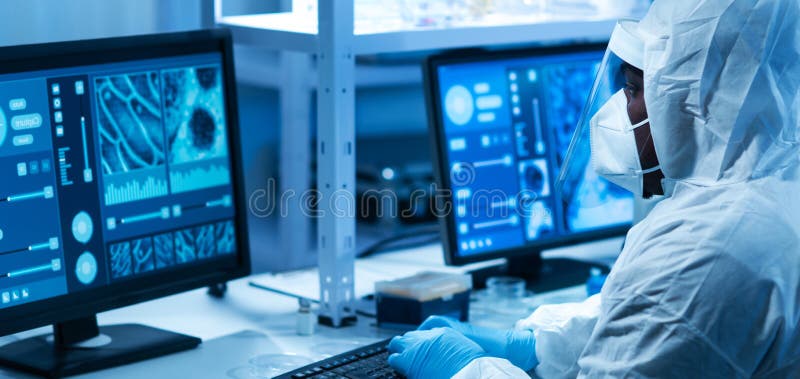 African-american Scientist Works in a Scientific Lab Using Laboratory ...