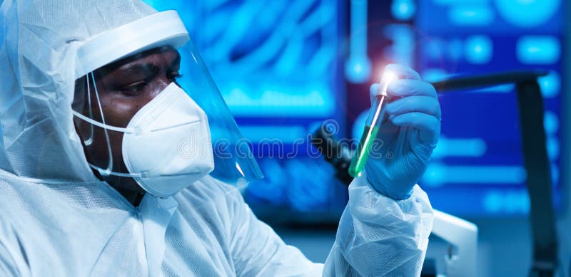 African-american Scientist Works in a Scientific Lab Using Laboratory ...