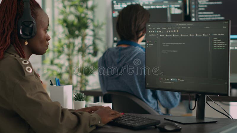 Focused Software Engineer Working, Software Engineer Wearing Spectacles ...