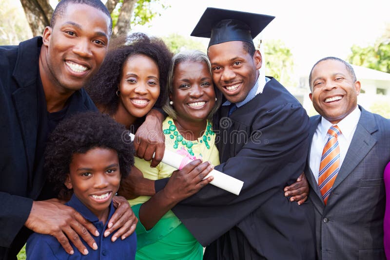 African American Student Celebrates Graduation Stock Photo - Image of ...