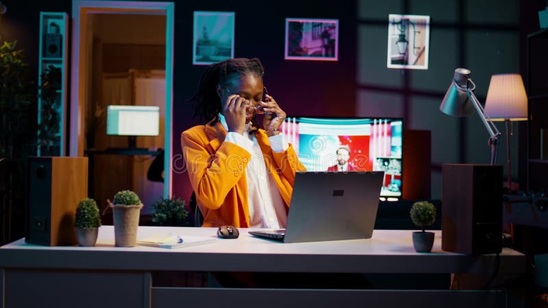 African American Student Communicating with Professors and Classmates ...