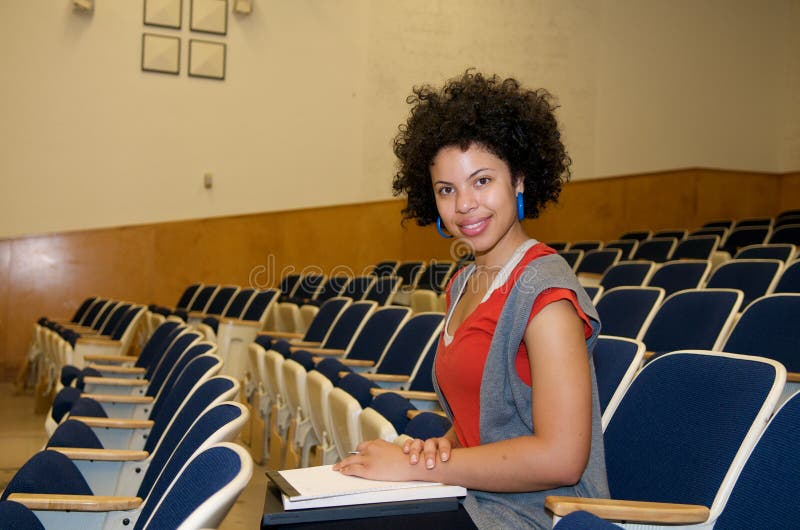African American Student in Lecture Hall Stock Image - Image of mixed ...