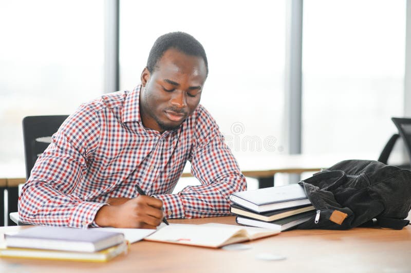 African American Student Passing Exam Stock Image - Image of studying ...