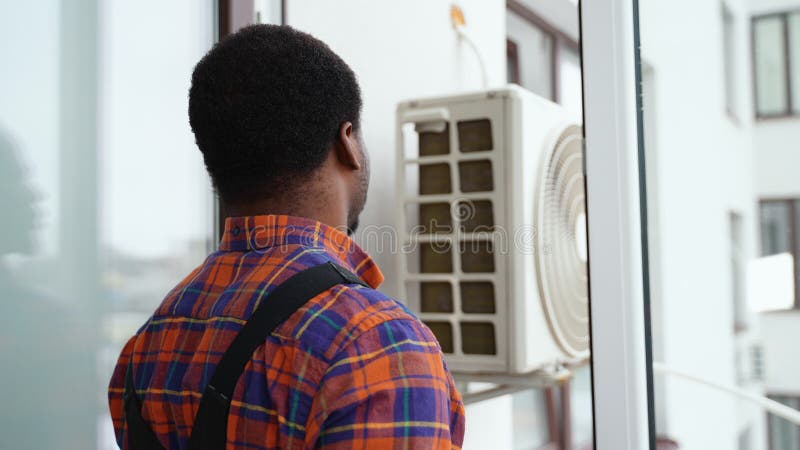 African Hvac Worker Install Ducted Pipe System for Ventilation and Air ...