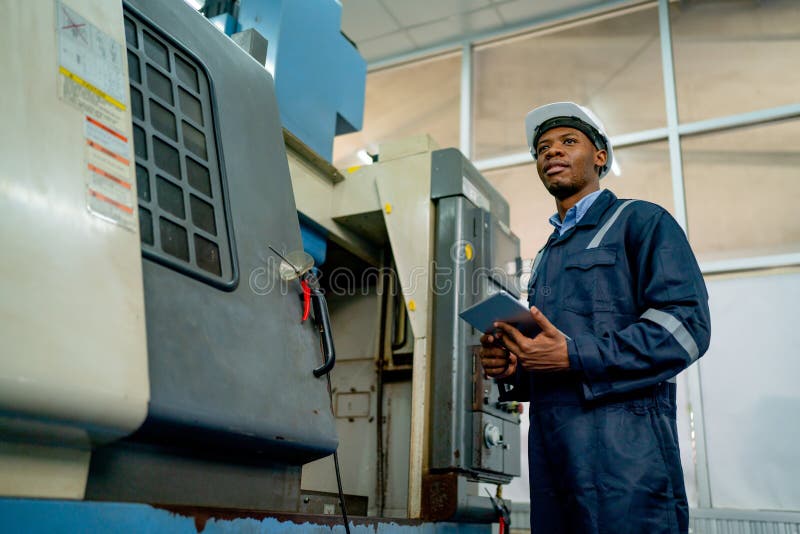 African American Technician Work with His Team To Check and Maintenance ...