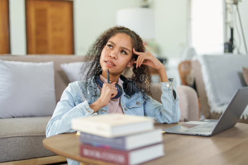 African American Using Computers and Notebooks To Study Online Stock ...