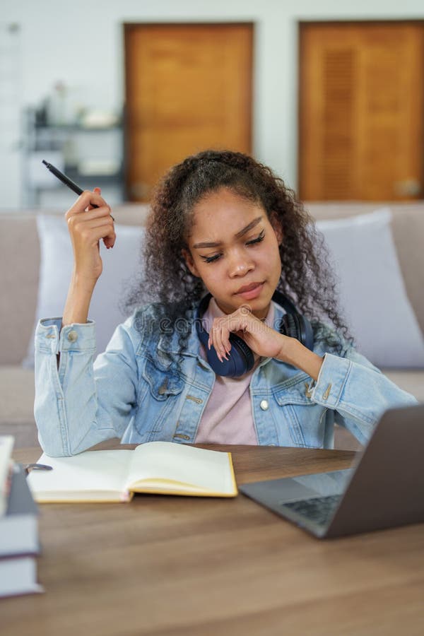 African American Using Computers and Notebooks To Study Online Stock ...