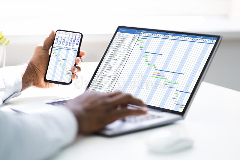 African American Using Online Time Sheets Computer Stock Photos - Free ...