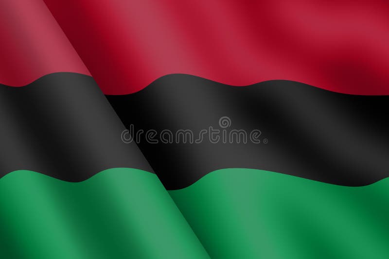 African American Waving Flag 3d Illustration Wind Ripple Stock ...