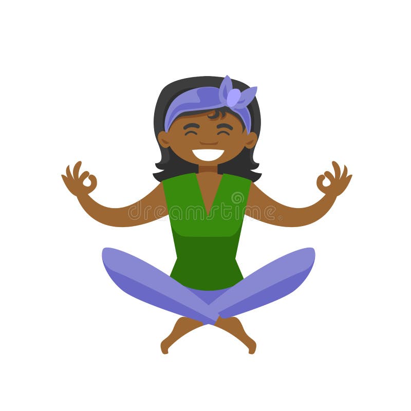 Young Woman Meditating Lotus Position Stock Illustrations 6 305 Young