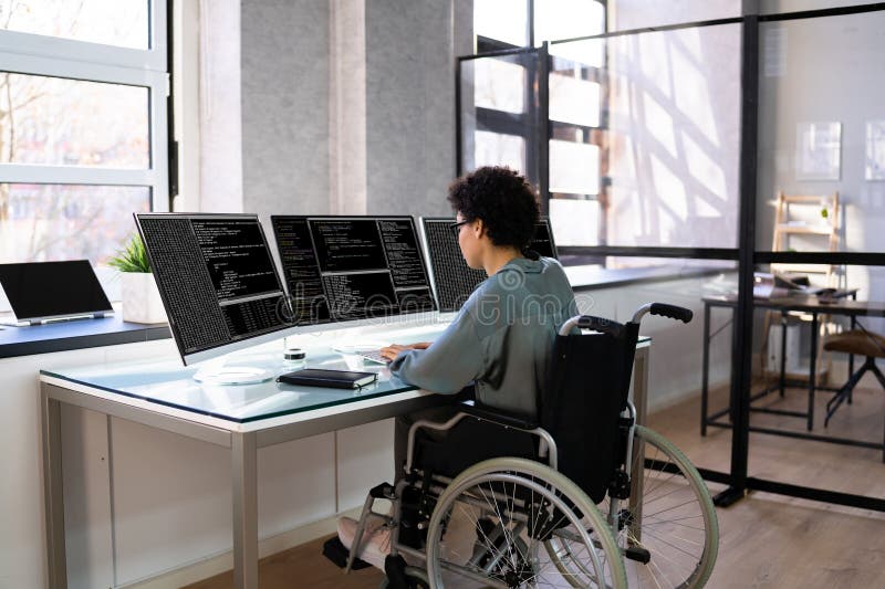 African American Woman Programmer. Girl Coding Stock Photo - Image of ...