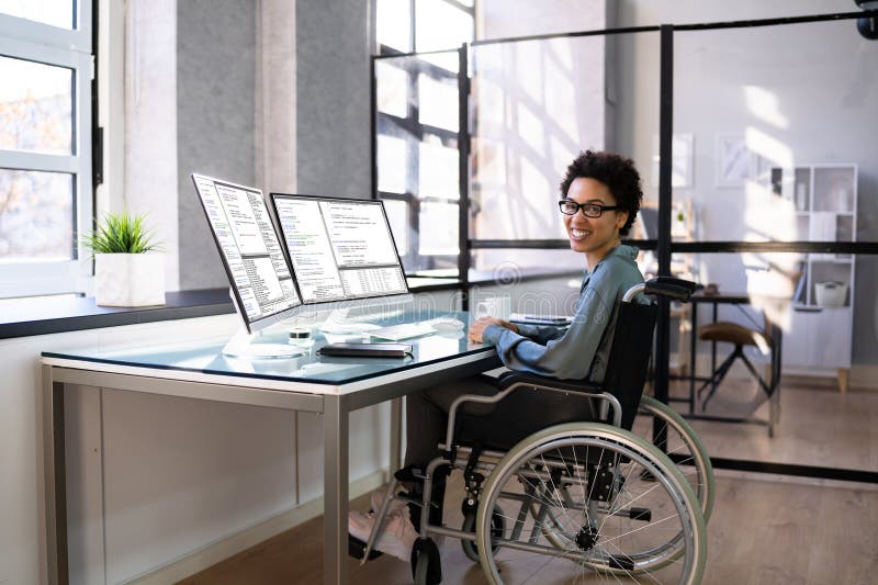African American Woman Programmer. Girl Coding Stock Photo - Image of ...