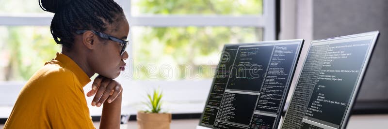 African American Woman Programmer. Girl Coding Stock Image - Image of ... African American Woman Programmer. Girl Coding Stock Image - Image of ...