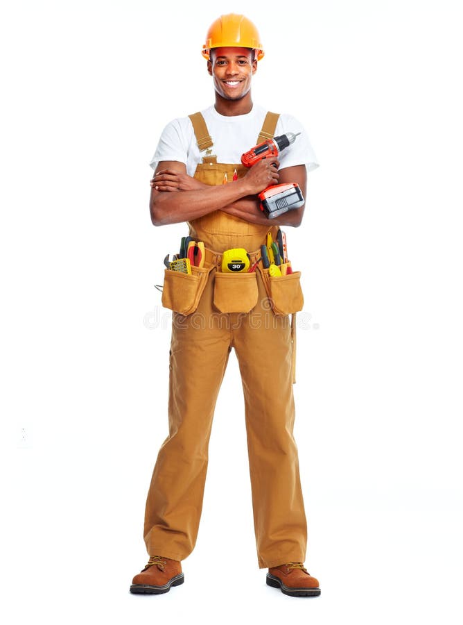 African American Worker Man. Stock Photo - Image of africanamerican ...