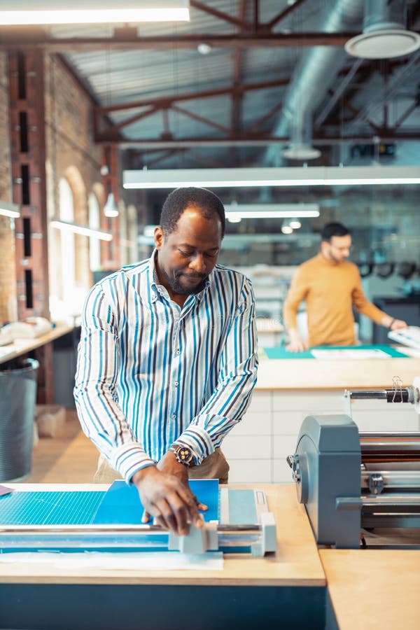 African-American Worker of Publishing Office Working Hard Stock Photo ...