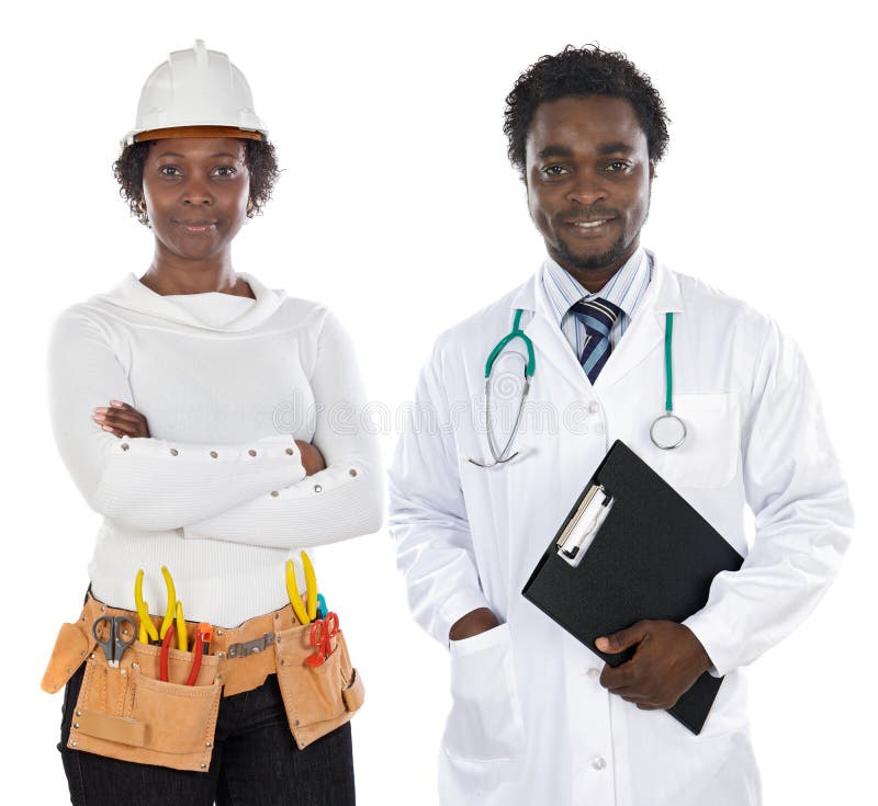African Americans Doctor and Engineer Stock Photo - Image of male ...