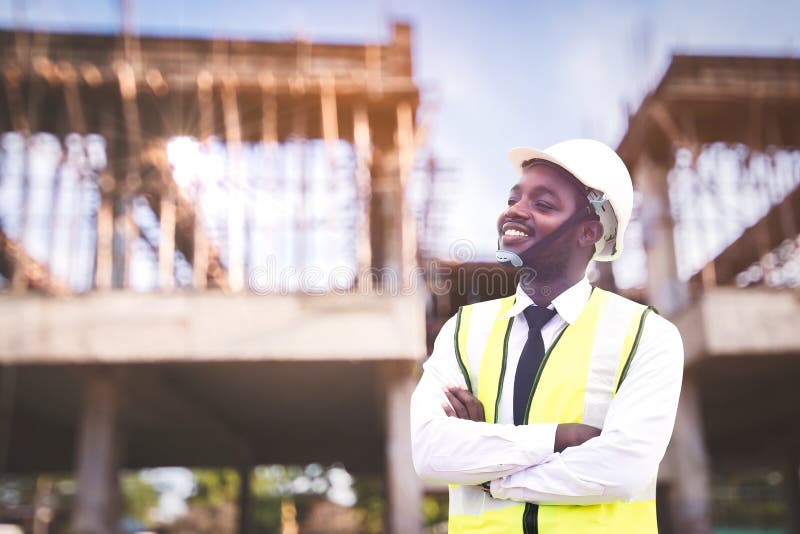 African Architects Engineer Man Work Together in the Inside the ...