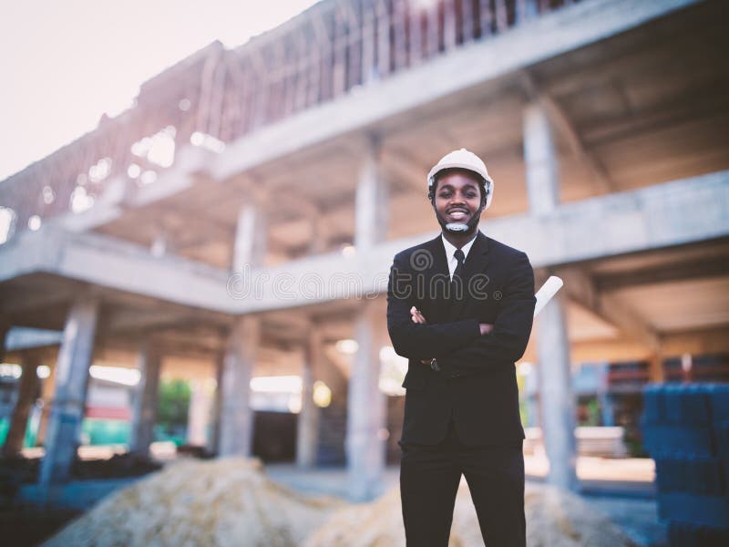 African Architects Engineer Manager with Tablet Work Together in the ...