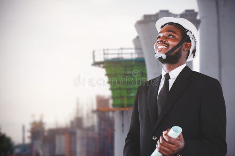 African Architects Engineer Manager with Tablet Work Together in the ...