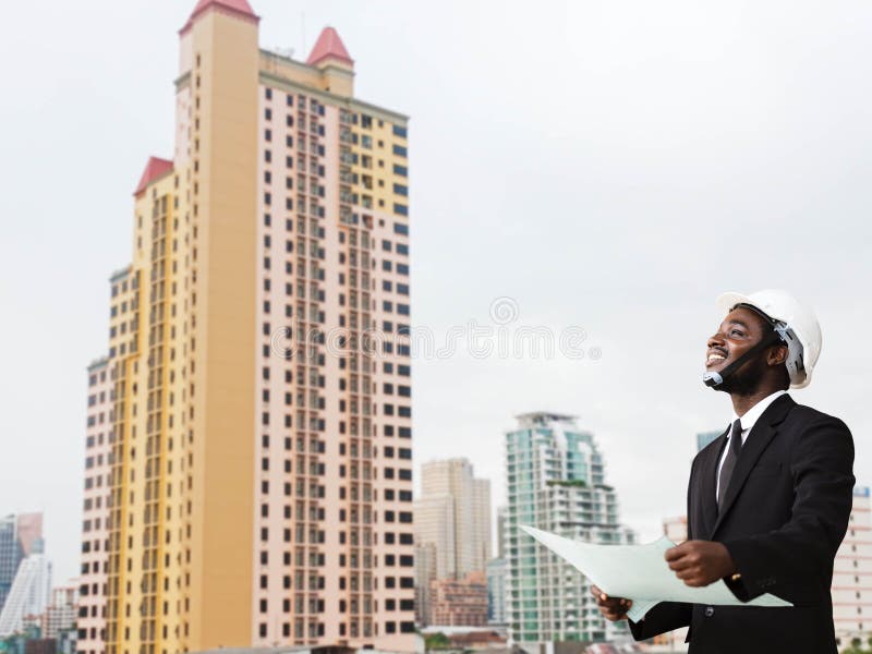 African Architects Engineer Manager with Tablet Work Together in the ...