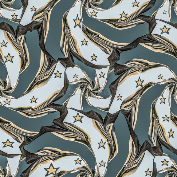 African Based Twirl Flower Type Seamless Pattern Stock Illustration ...