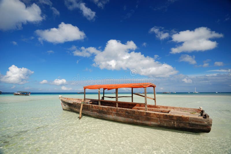 African Boat stock photo. Image of zanzibar, blue, tanzania - 10750172