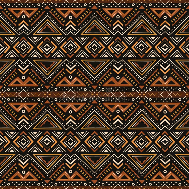 African Bogolan, Mud Cloth Seamless Pattern Stock Illustration ...