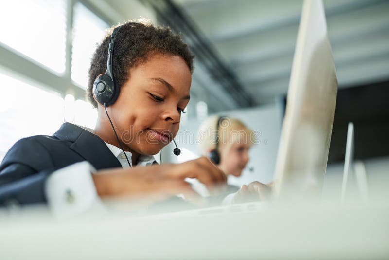 African Boy in an E-learning Language Course Stock Photo - Image of ...