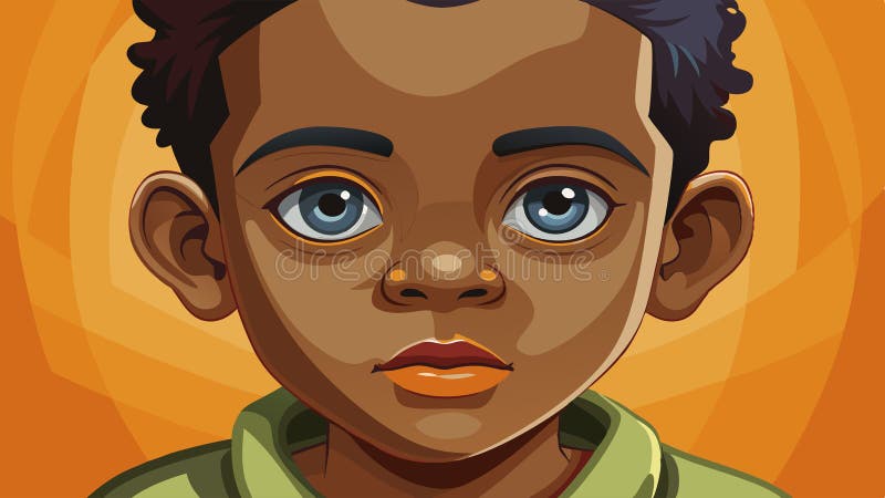 African Boy Face stock vector. Illustration of cute - 343596332