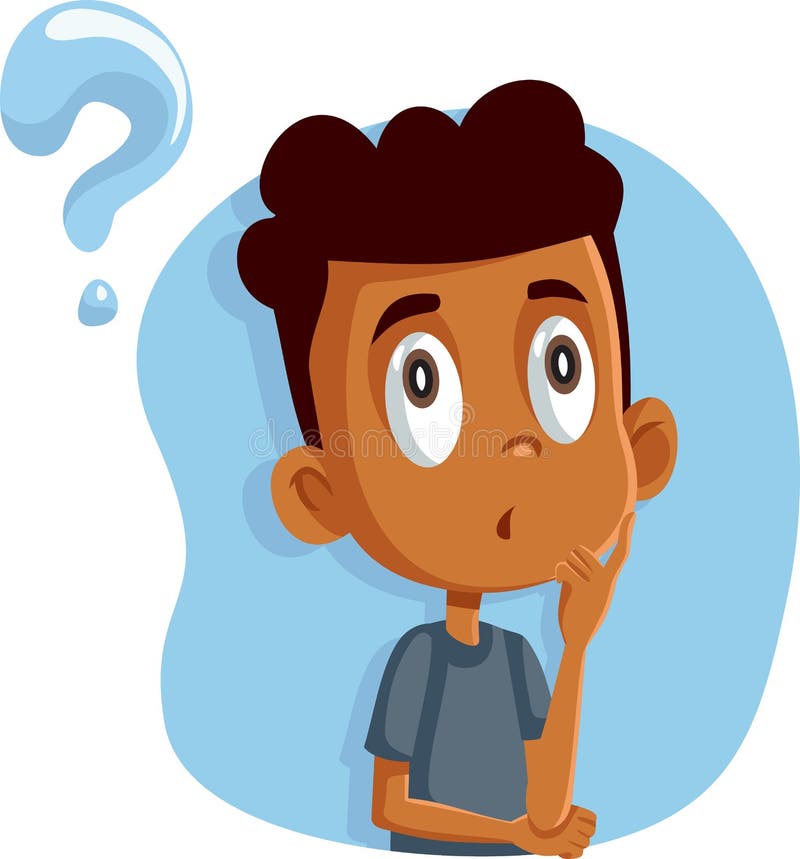 African Boy Having Many Questions Vector Cartoon Stock Vector ... African Boy Having Many Questions Vector Cartoon Stock Vector ...