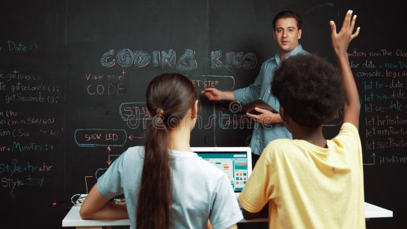 African Boy Raised Hands To Ask Smart Teacher about Coding Program ...