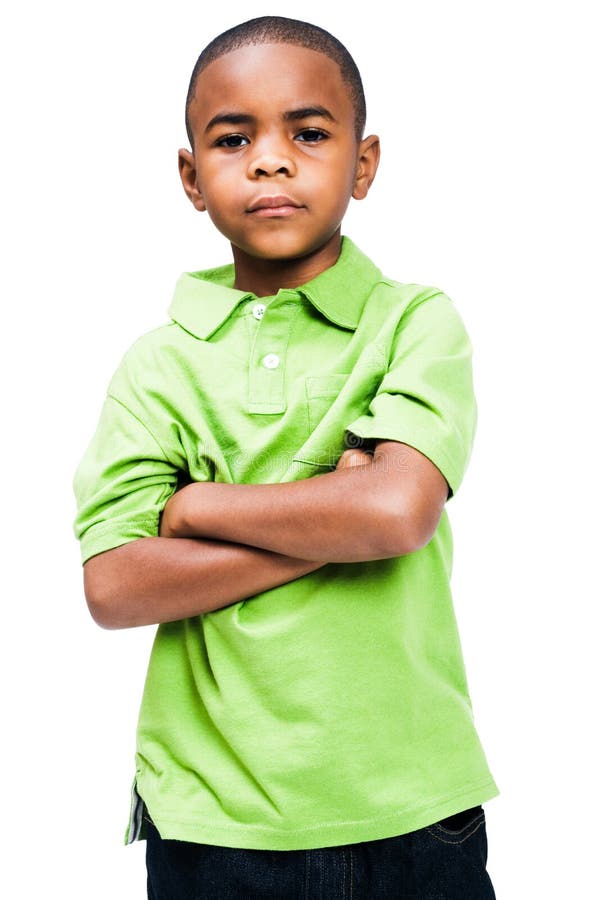 African-American Boy Thinking Stock Image - Image of casual ...