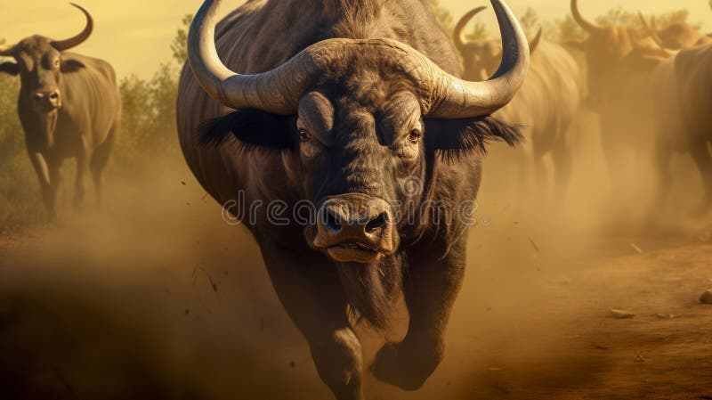 Charging Buffalo Stock Illustrations – 340 Charging Buffalo Stock ...