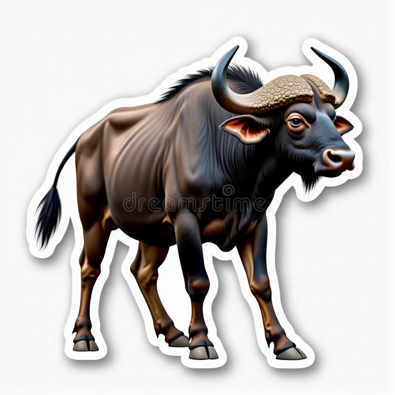 African Buffalo Sticker Design for Creative Projects and Crafts Stock ...
