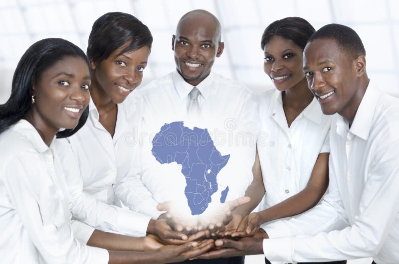African Business Team with Map of Africa Stock Photo - Image of persons ...