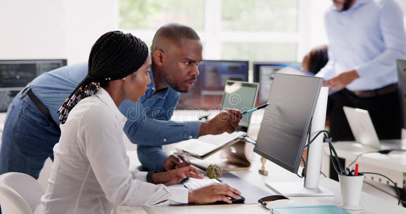 African Business Team Working on Computer Stock Image - Image of ...
