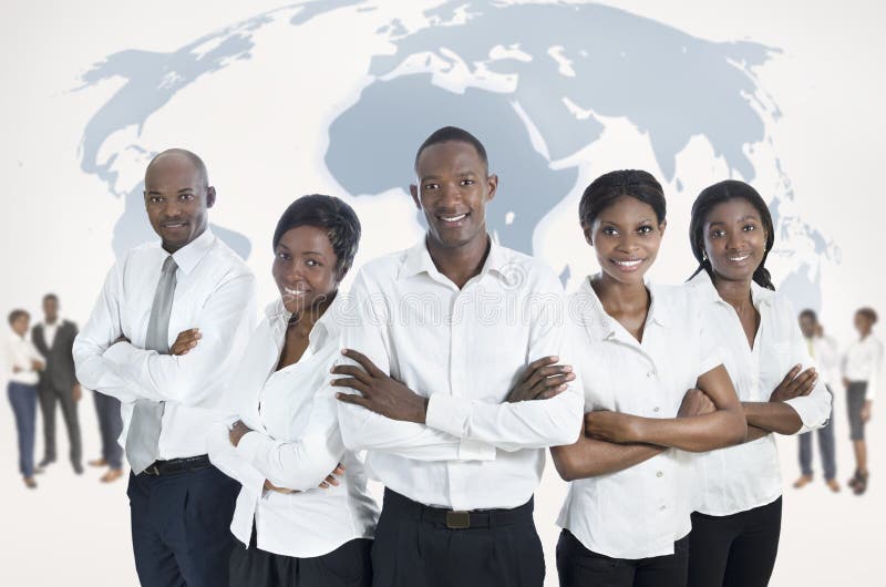 African Business Team with World Map Stock Photo - Image of ...