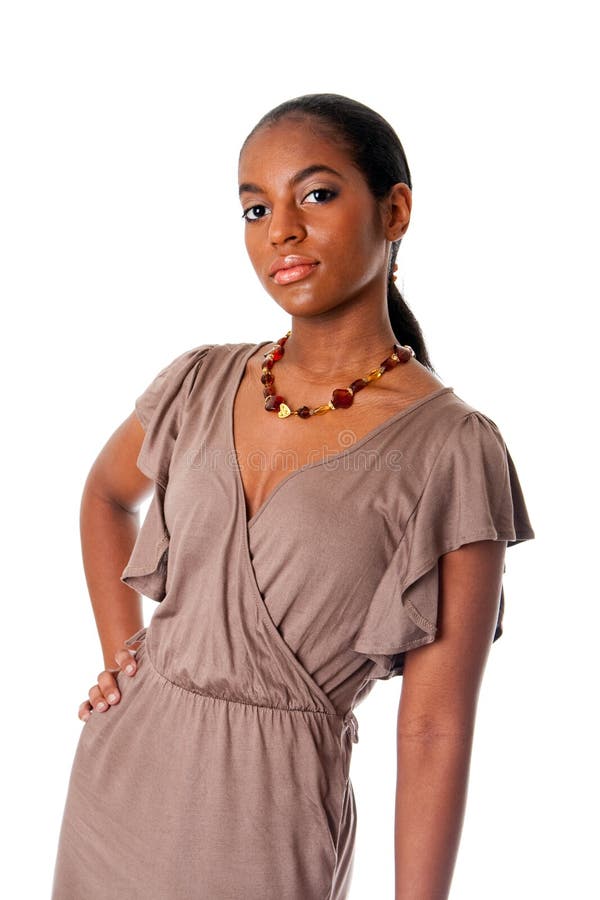 Fashion Style. Woman in Classic Cyan Dress Posing Stock Image - Image ...