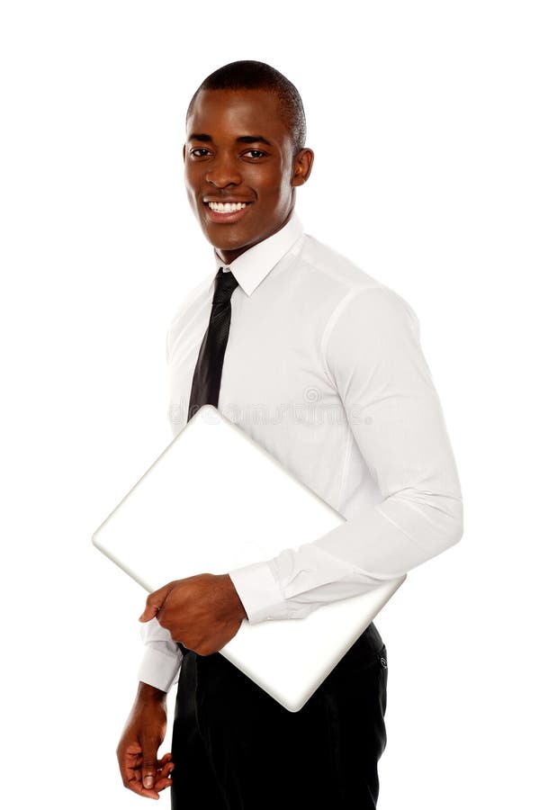 African American Businessman Laptop Computer Stock Photo - Image of ...