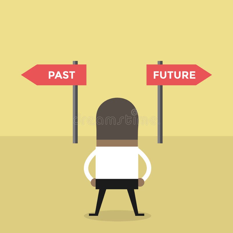 African Businessman Decision about Past and Future Way. Stock Vector ...